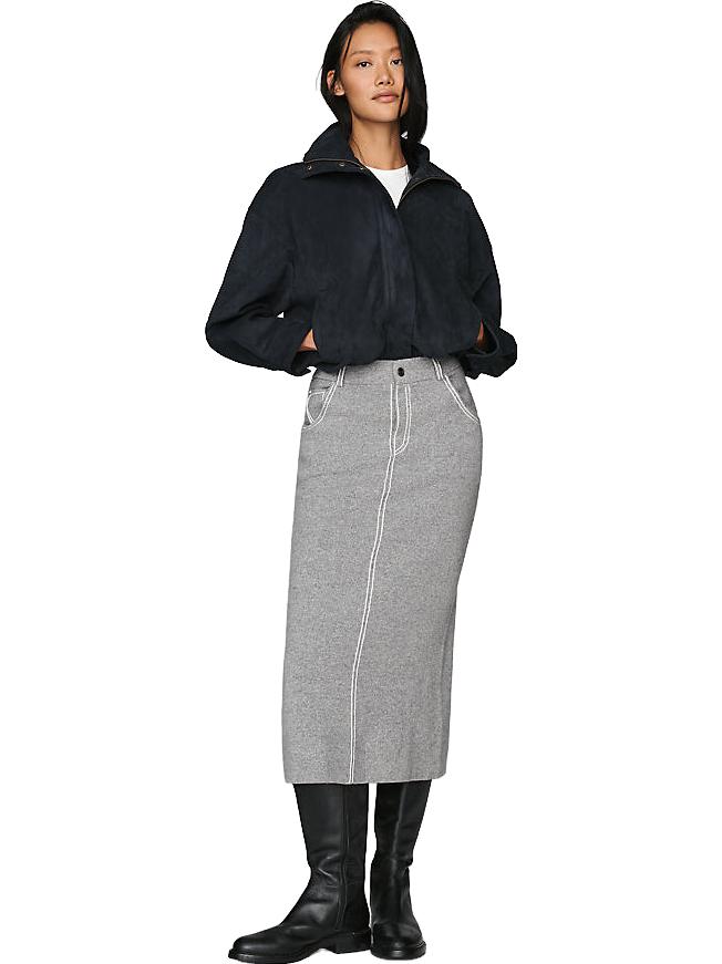 BERENICE Berenice Wool Knit Midi Pencil Skirt